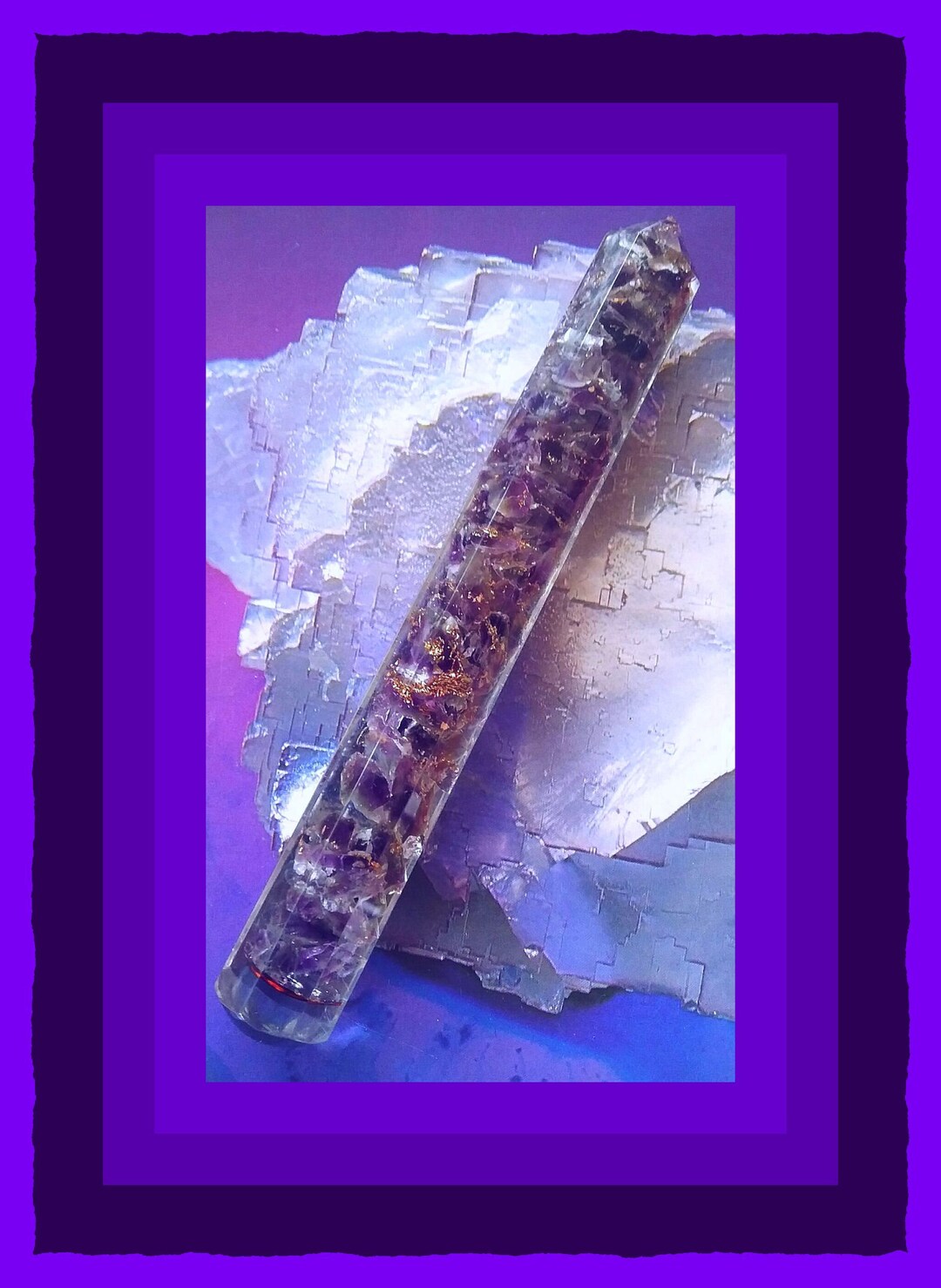 Amethyst Wand, ORGONE AMETHYST Crystal Wand, Large Faceted Amethyst ...