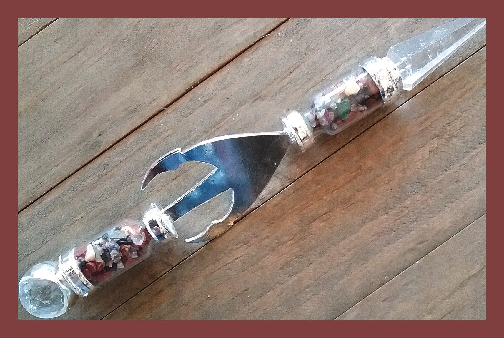 SHAMAN WAND, Large Silver CHAKRA Crystal Shamanic Wand With Crystal ...
