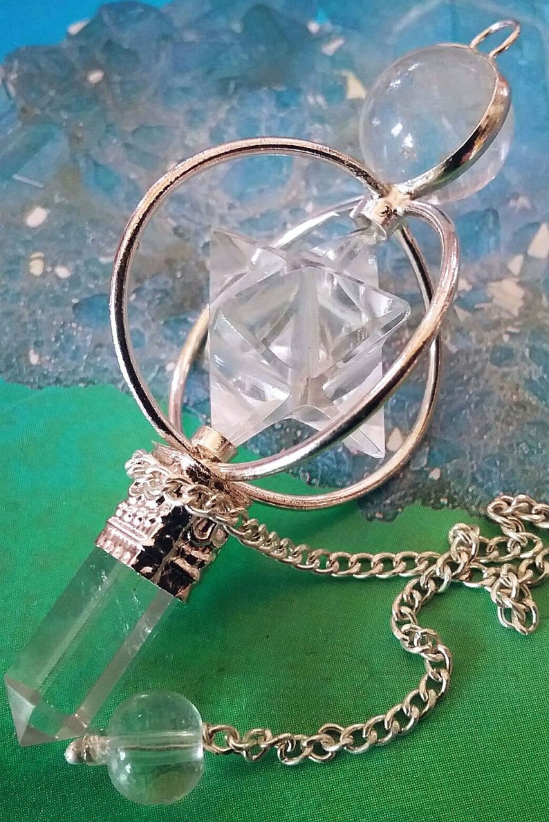 2 MERKABA Star PENDULUMS Crystal Quartz SPIN Dowsing Pendulum | Etsy