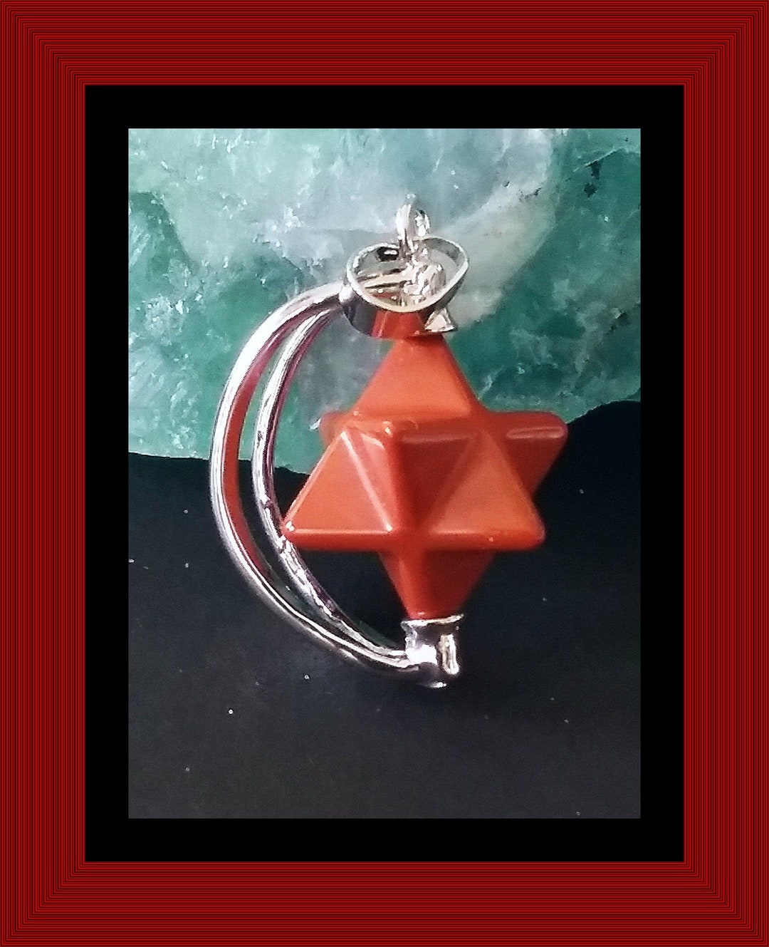 Red Jasper Spinning Merkaba Pendant: Geometric Chakra Necklace - Etsy UK