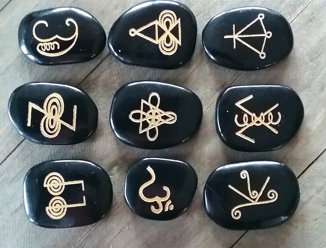 KARUNA REIKI Set Black TOURMALINE Karuna Runes Complete 9 | Etsy
