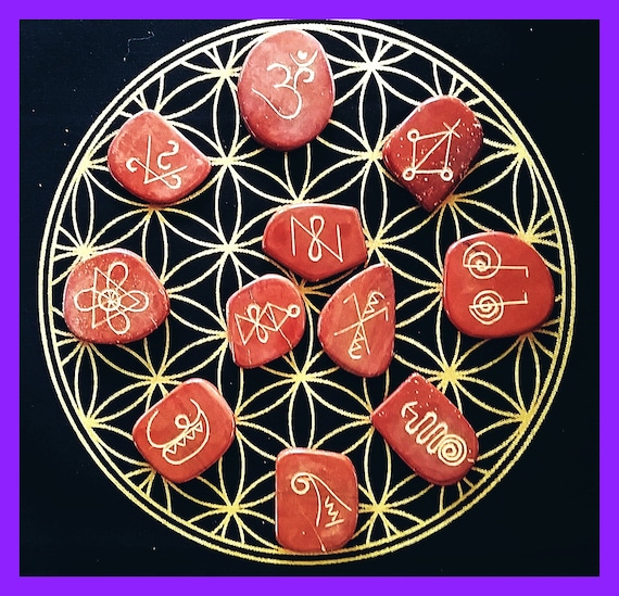 KARUNA REIKI Set Red JASPER Karuna Rune Set Complete 11 - Etsy