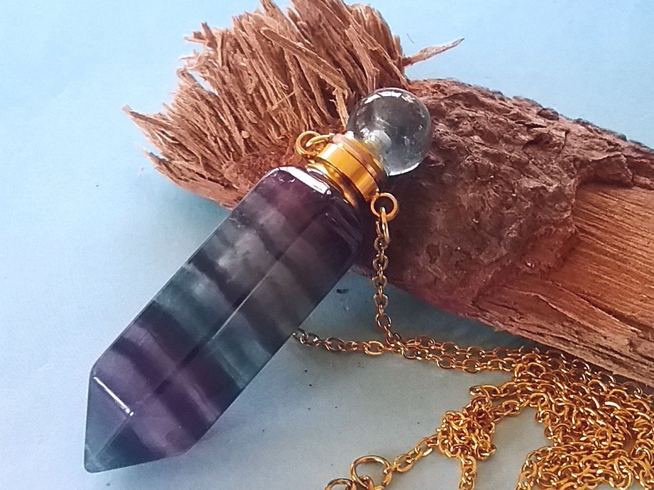 Urn Necklace Cremation Jewelry RAINBOW FLUORITE Urn Crystal - Etsy