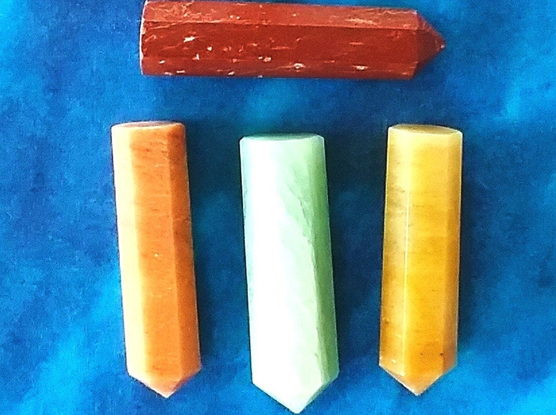 7 CHAKRA Crystal WAND Set Single Terminated Seven Chakra - Etsy