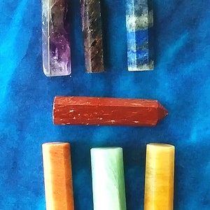 7 CHAKRA Crystal WAND Set, Single Terminated Seven Chakra Crystal ...