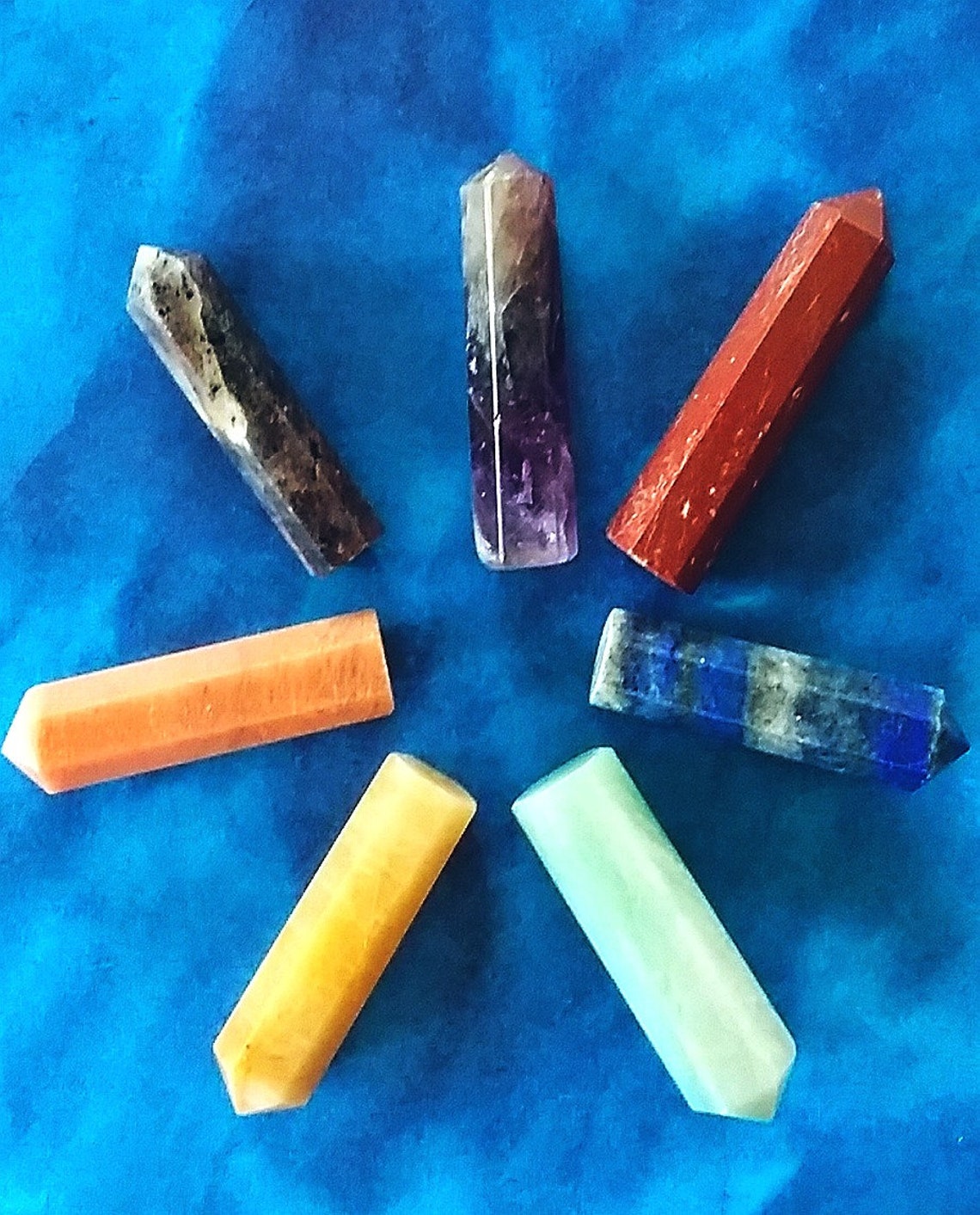 7 CHAKRA Crystal WAND Set Single Terminated Seven Chakra | Etsy
