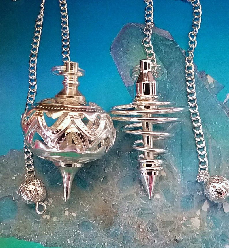 COPPER Gold or SILVER Dowsing PENDULUMS 2 Large Unusual - Etsy