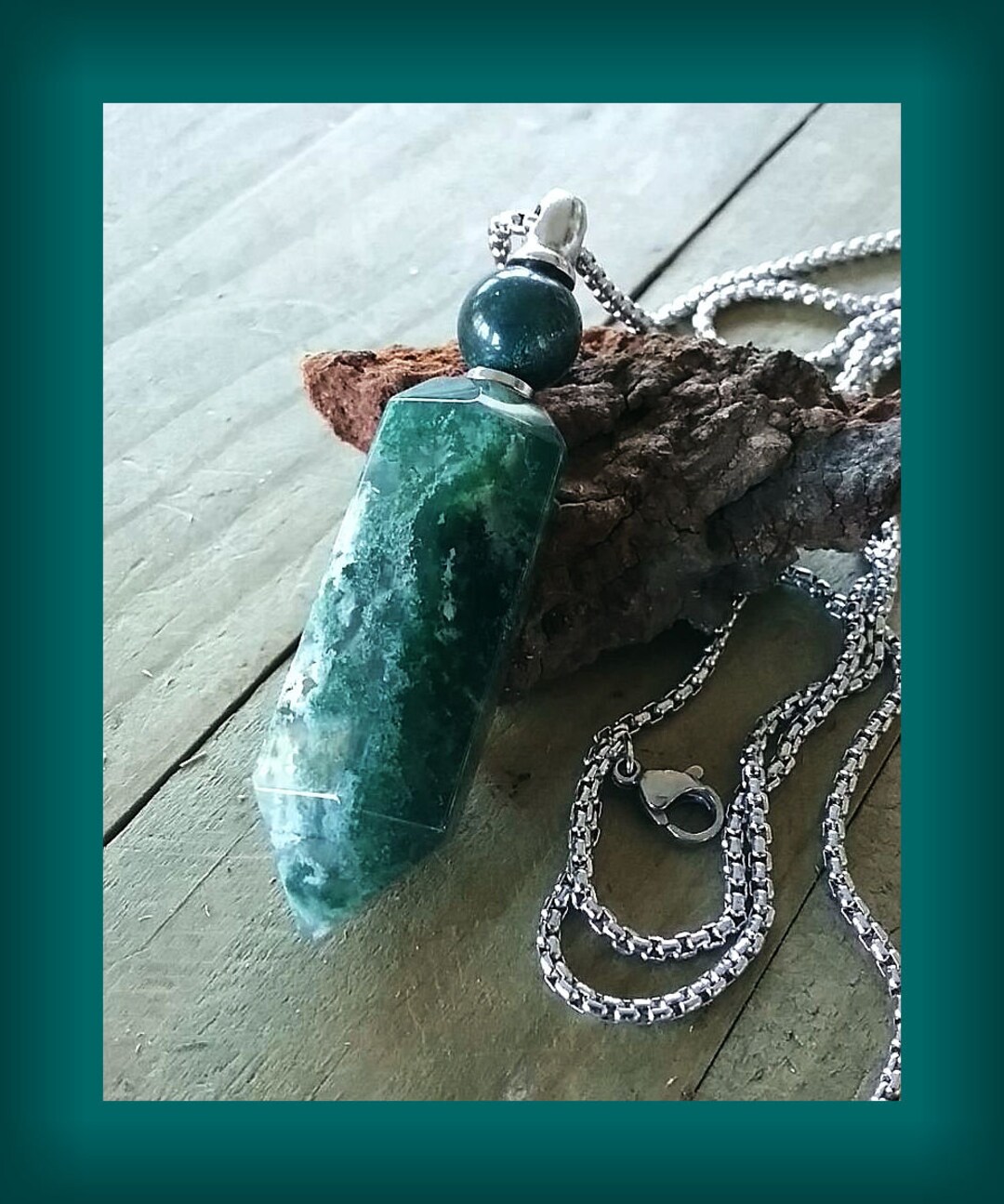 Rare Mocha CRYSTAL Urn, Montana MOSS AGATE Urn Necklace, Crystal Ashes ...