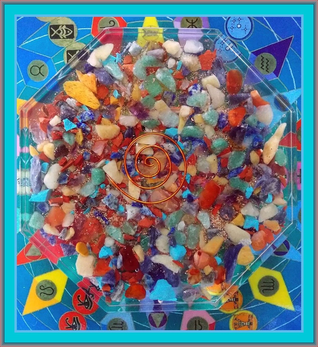 CHARGING Plate, Extra Large Orgone CHAKRA Crystal Plate, Vastu Plate ...