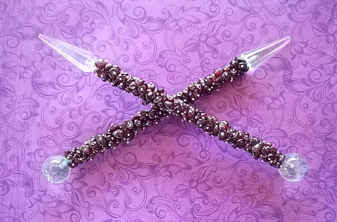 Ruby GARNET CRYSTAL WAND, Large 6.5 Inch Ruby Red Garnet Wand With ...