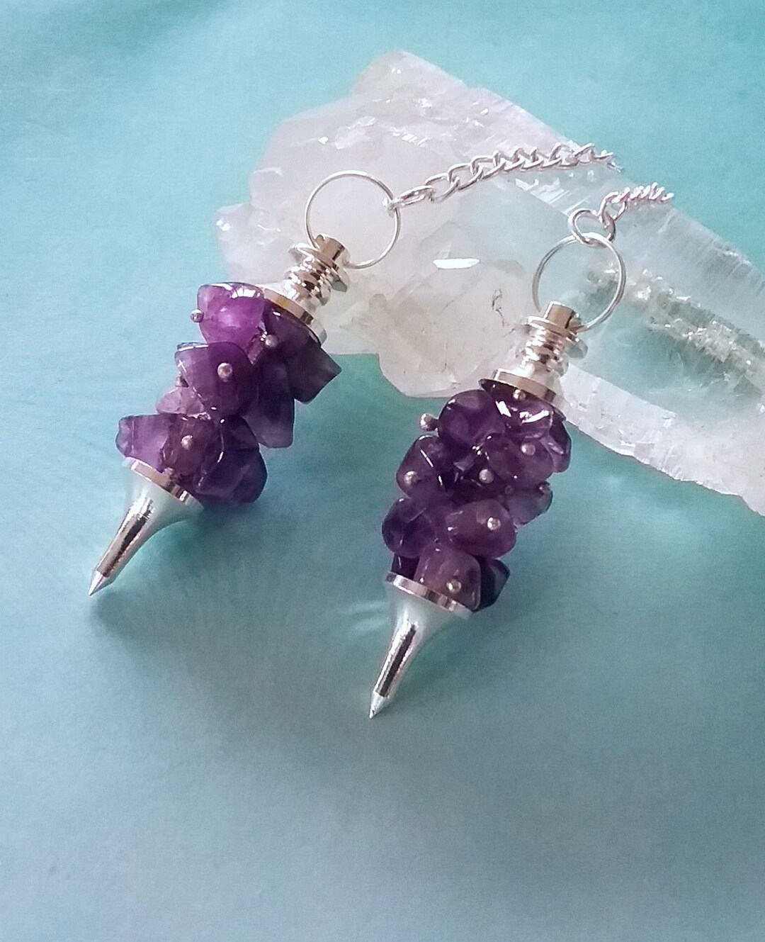 AMETHYST Dowsing Pendulum, Amethyst CRYSTAL Dowsing Pendulum With ...