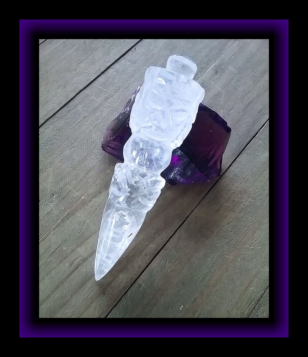 CRYSTAL QUARTZ PHURBA Himalayan Crystal Quartz Carved Phurba Ghost ...
