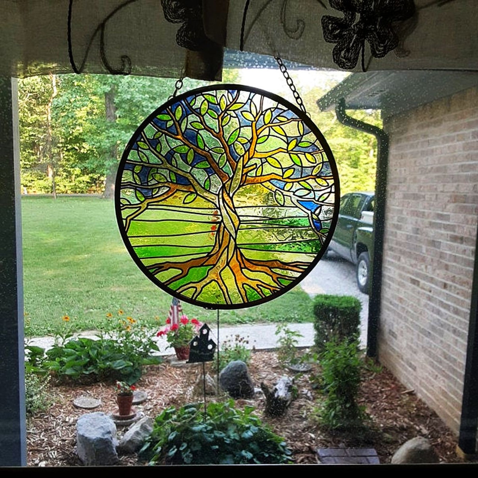 Tree of Life SUNCATCHER Glass Suncatcher STAINED Glass Look 6 - Etsy UK