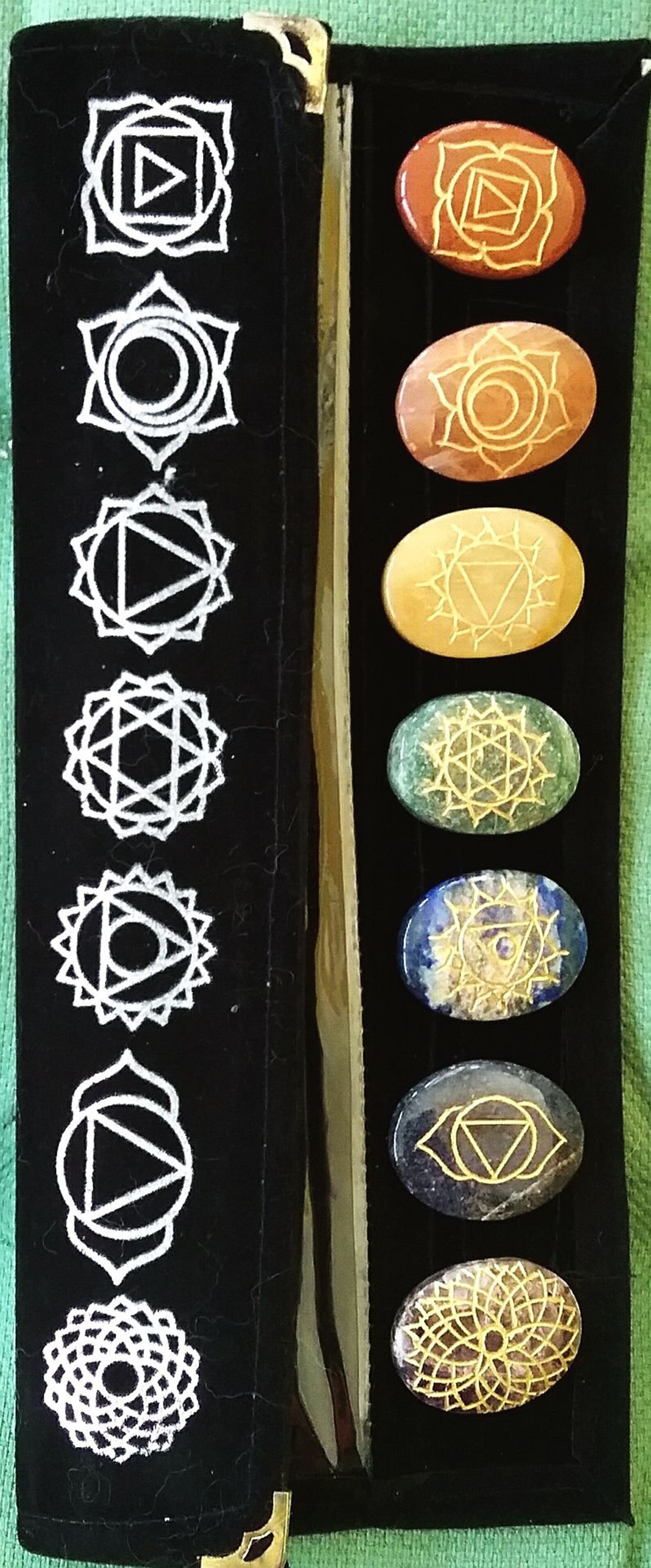 Crystal CHAKRA Set 7 Crystal Set ENGRAVED With Gold Chakra | Etsy