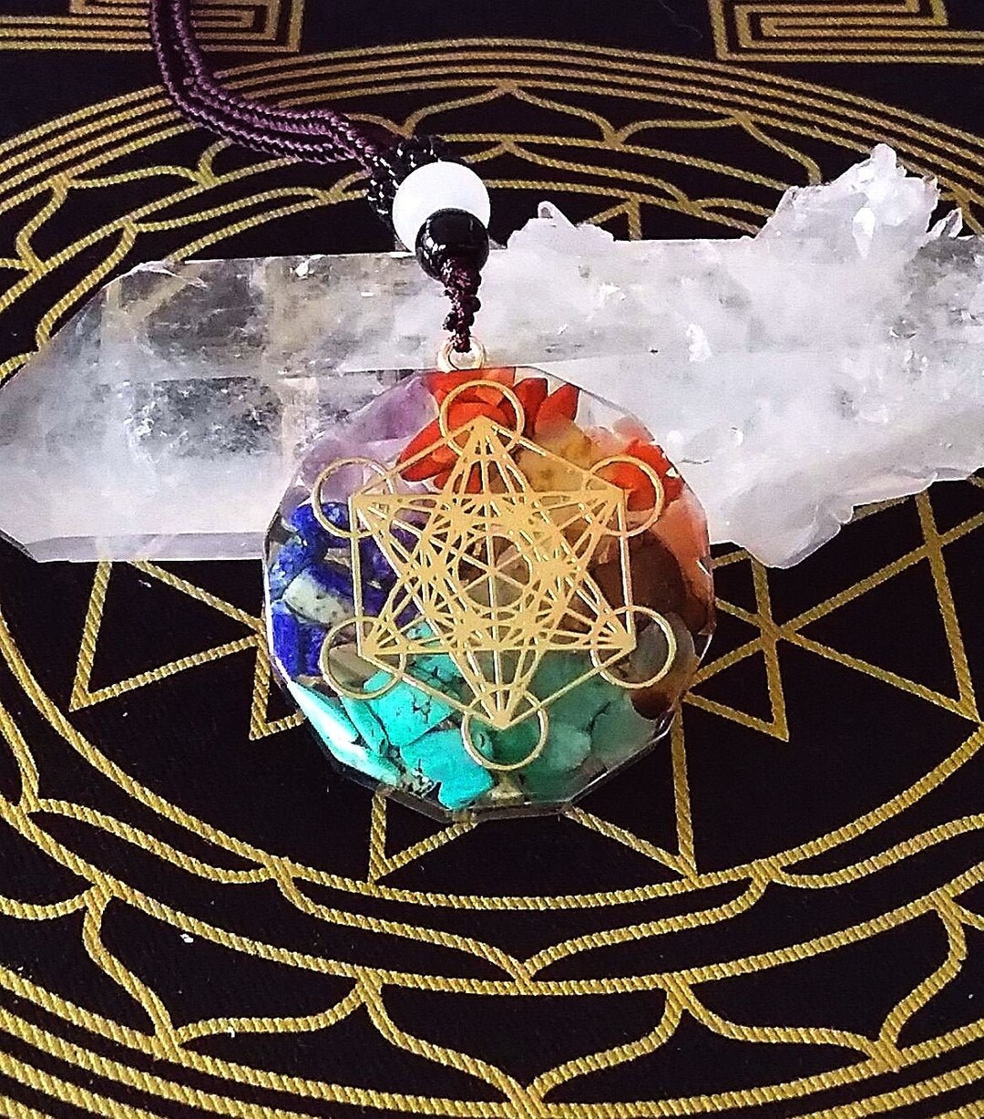ORGONE METATRON PENDANT Necklace, Handmade Metatron's Cube Chakra ...