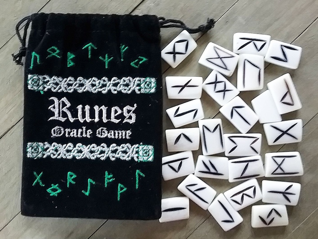 RUNE Set, Engraved TIBETAN YAK Bone Runes, Bone Rune Set, Elder Futhark ...