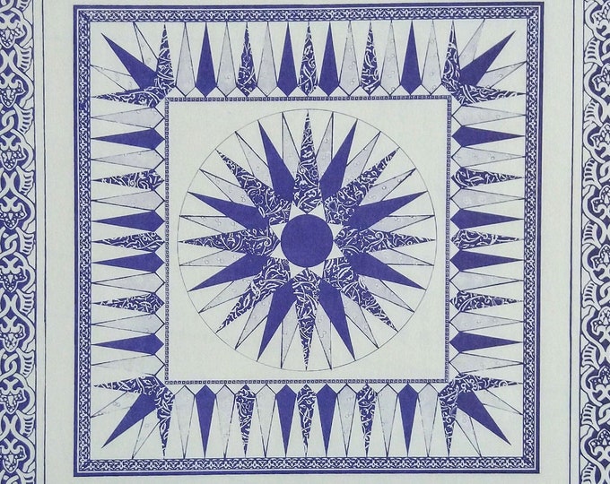 Mariner's Compass Pattern for a Wall Hanging Quilt, Center Medallion ...