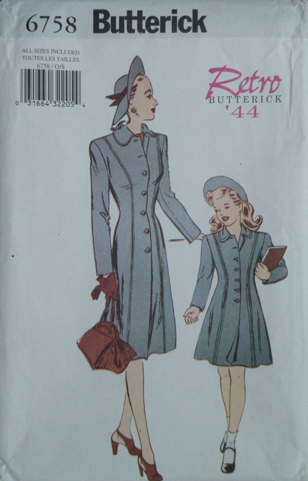 World War II Era Style A-line Coat Pattern in Misses' & Girls' Sizes ...