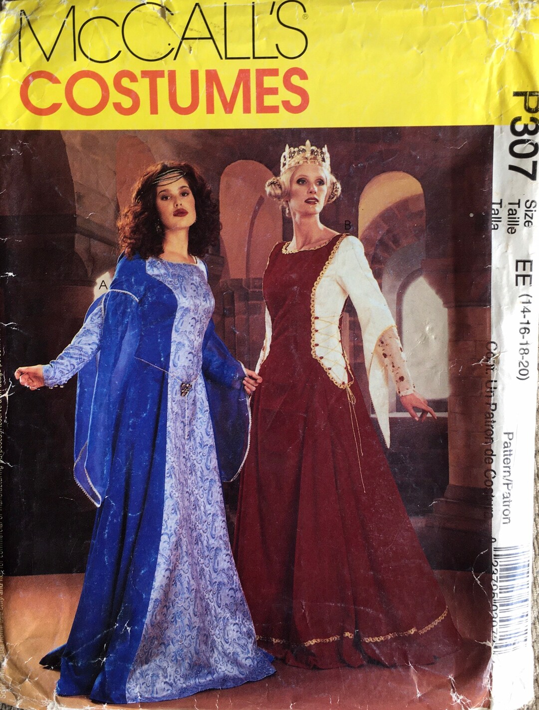 Mccalls 3653|P307 Misses' Camelot Costumes Pattern - Flared Gown With ...