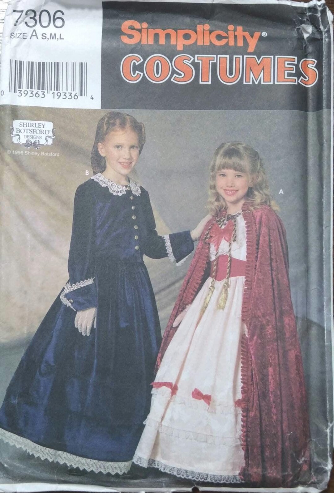 Victorian Costumes Pattern - Dress, Jacket, Skirt, Belt & Hooded Cloak ...