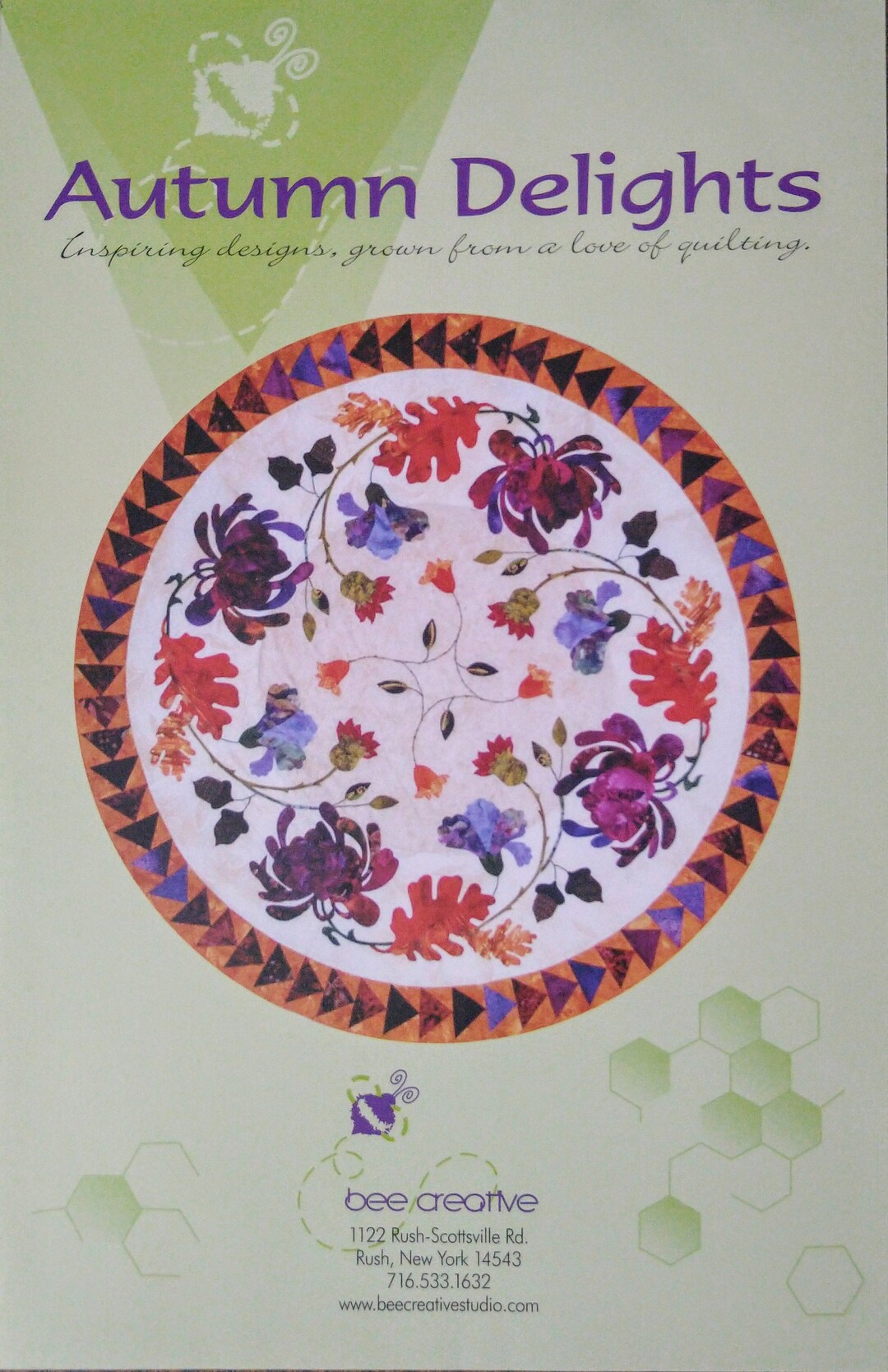 Autumn Delights Pattern for a Round Table Top Quilt Designed by Nancy ...