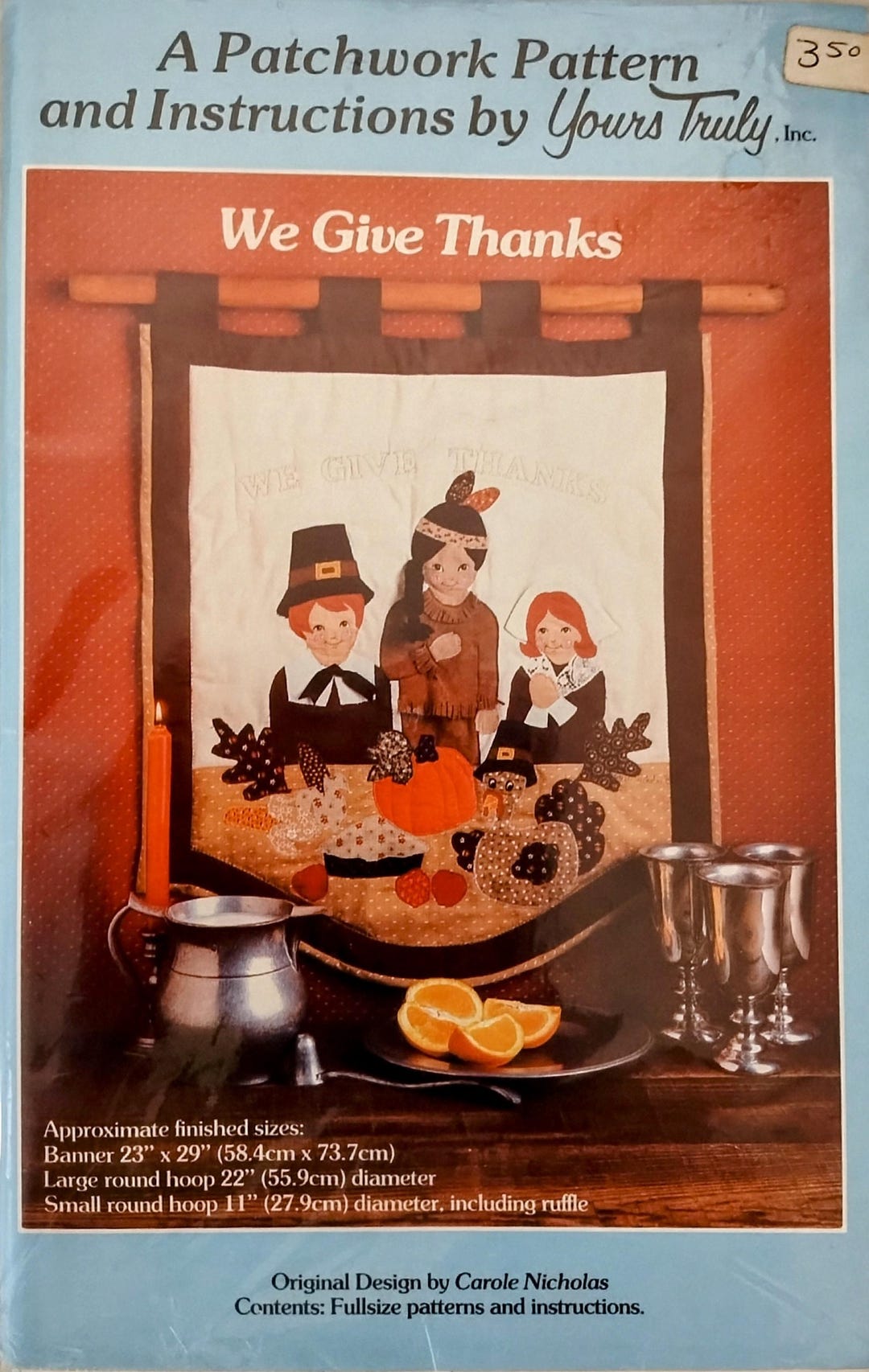 We Give Thanks Pattern for a Banner Quilt & Hoop Quilts in 2 Sizes ...