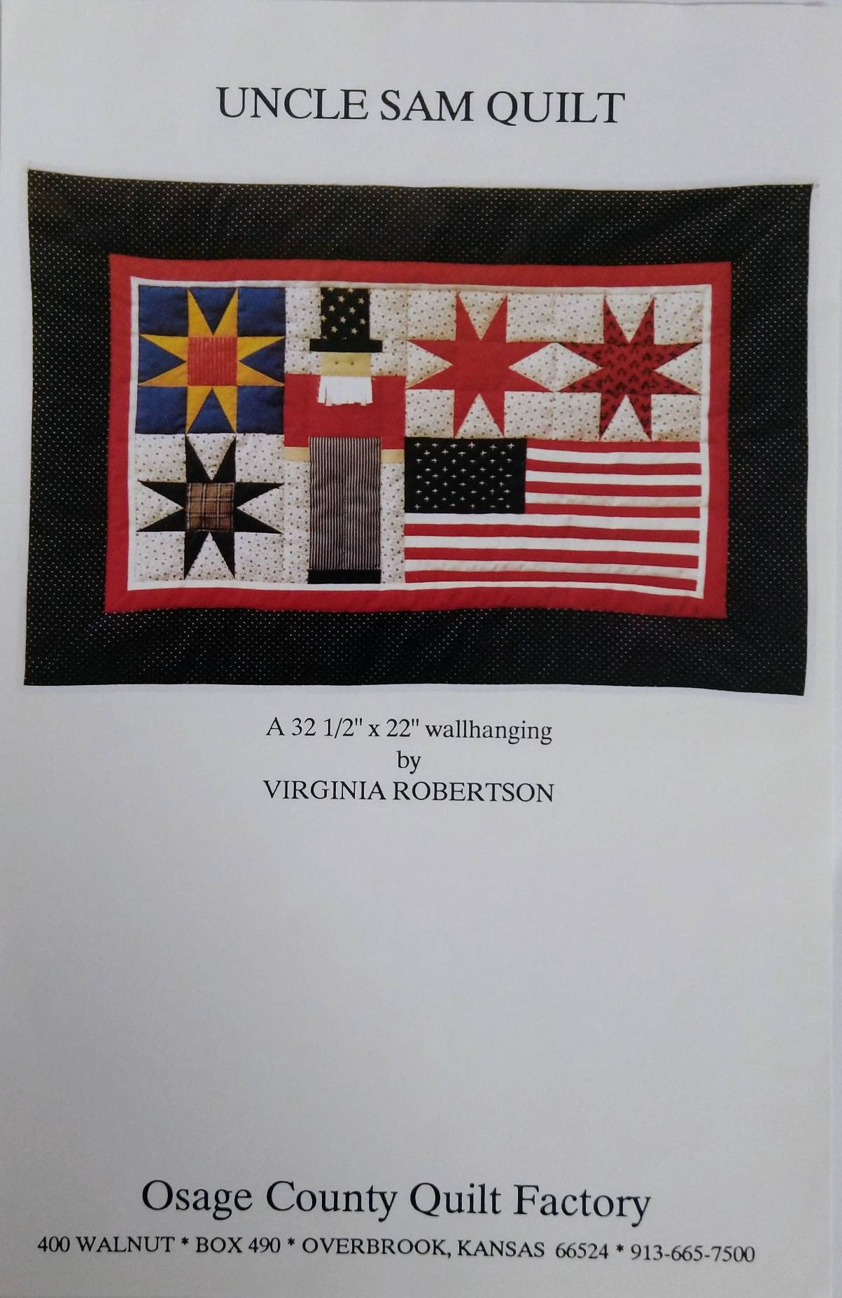 Uncle Sam Pattern for a Patriotic Wall Hanging Quilt Designed - Etsy