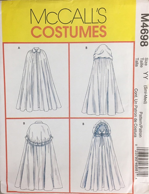 Lined Cape Pattern With Collar or Ribbon Drawstring Hood in - Etsy