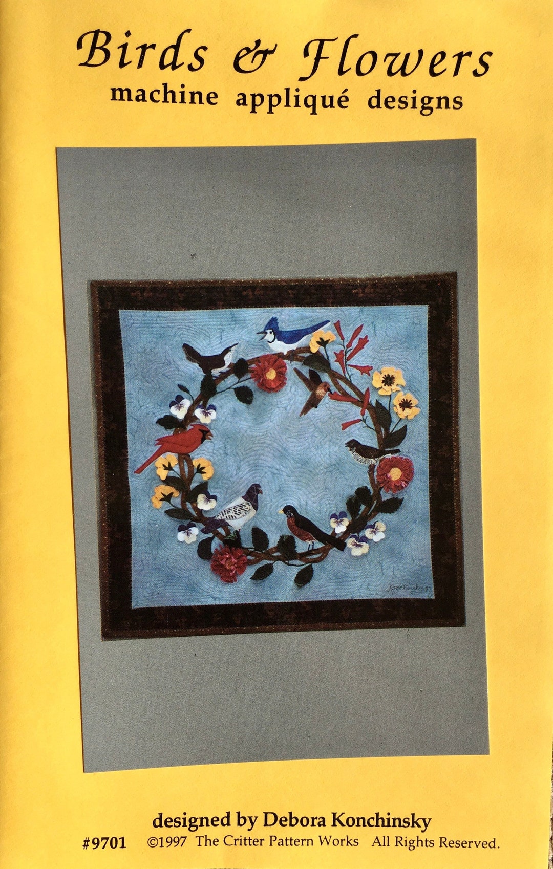 Birds & Flowers Pattern - 25 Designs for Machine Appliqué by Debora ...