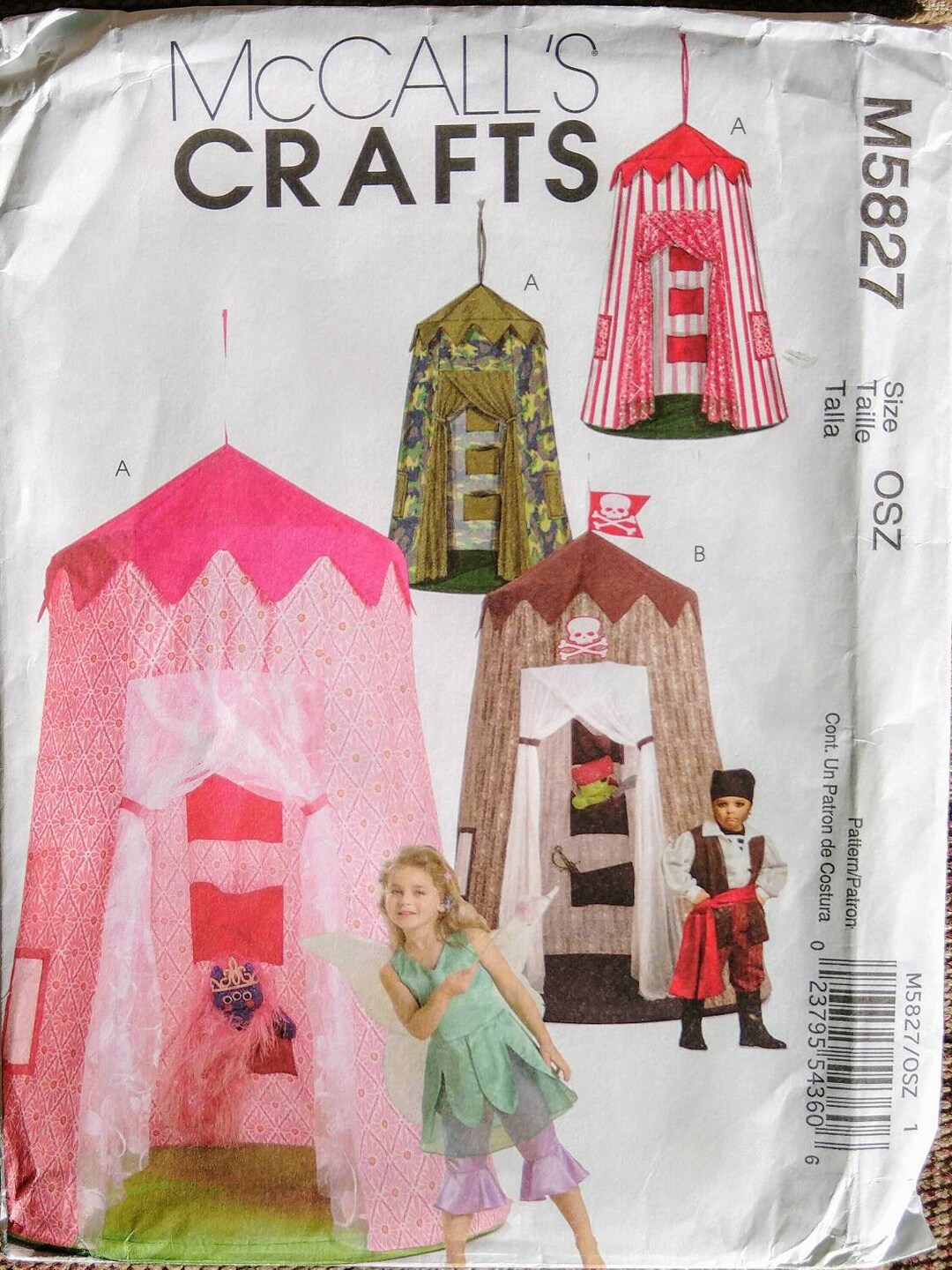 Children's Play Canopy Tent Pattern in 2 Styles With Contrast Top, Door ...