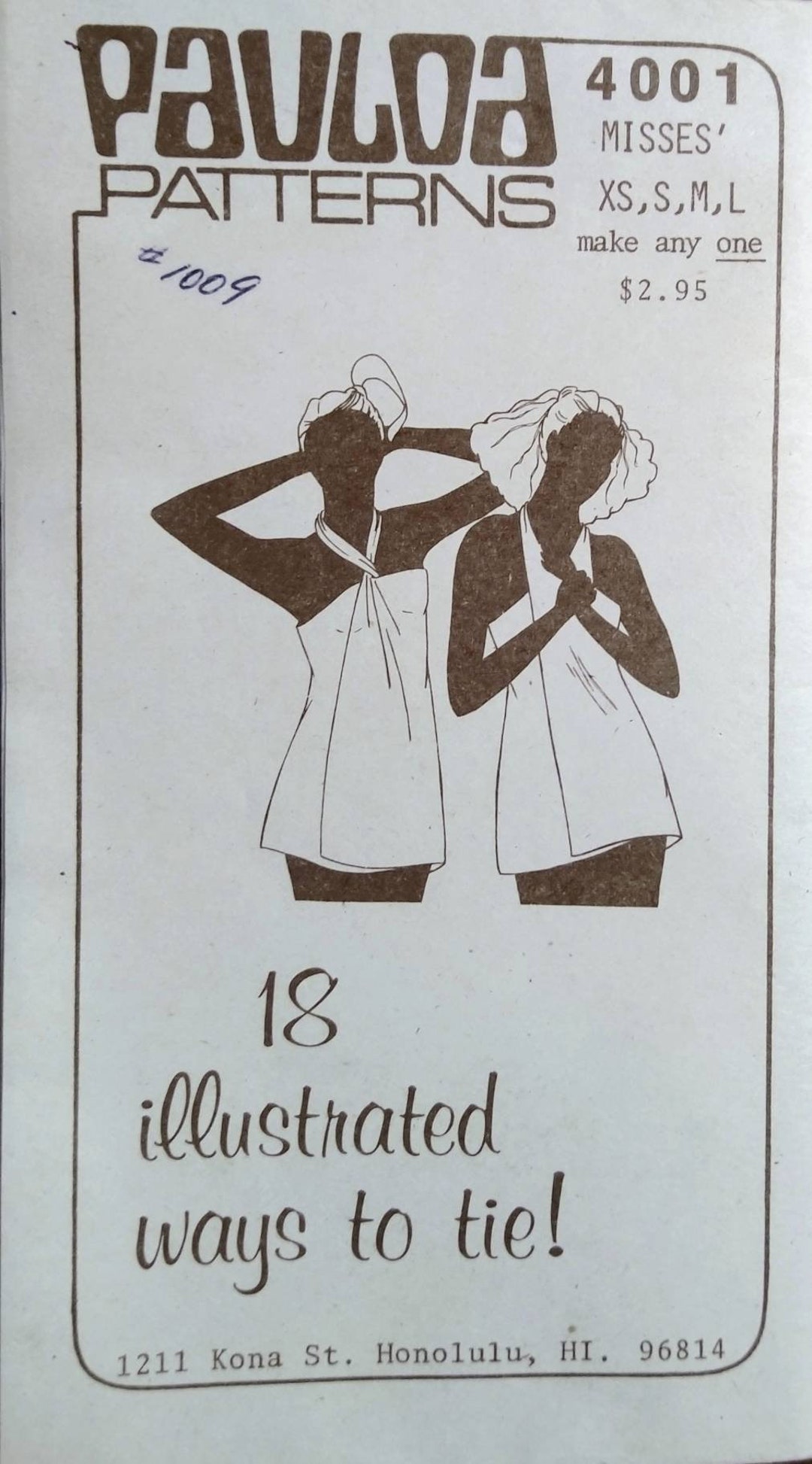 Hawaiian Wrap Dress Pattern With 18 Ways to Tie in Misses' Sizes Pauloa ...