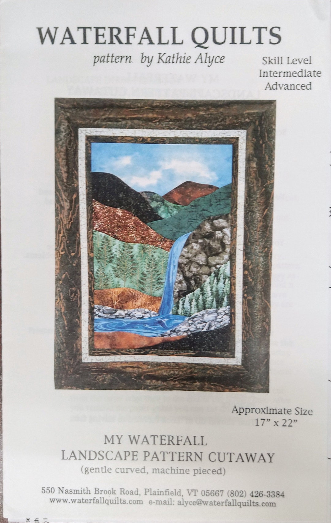 My Waterfall Pattern for a Landscape Quilt Designed by Kathie Alyce for ...