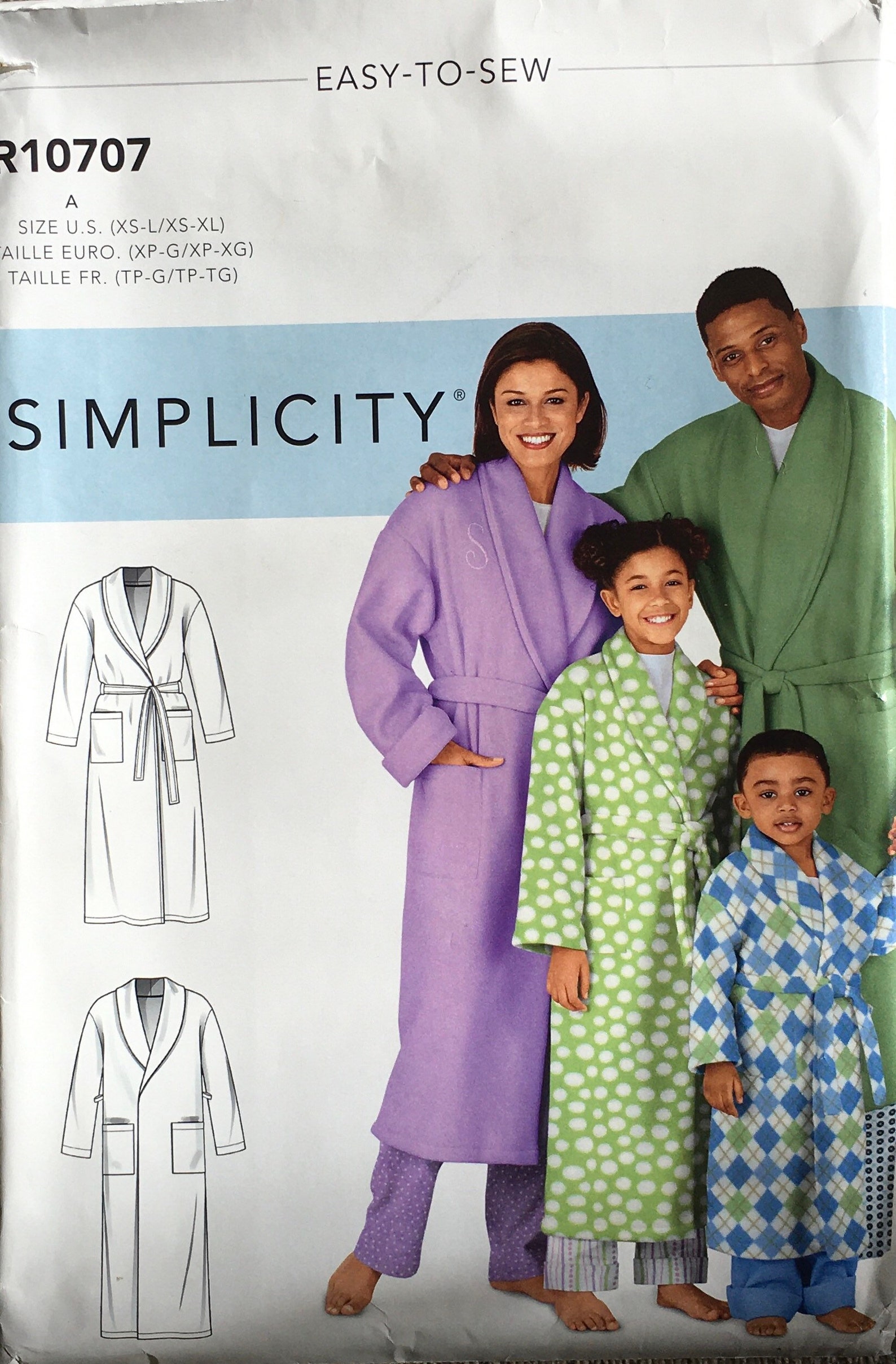 Family Robes Pattern With Waist Tie in Adults, Teens and Childrens ...