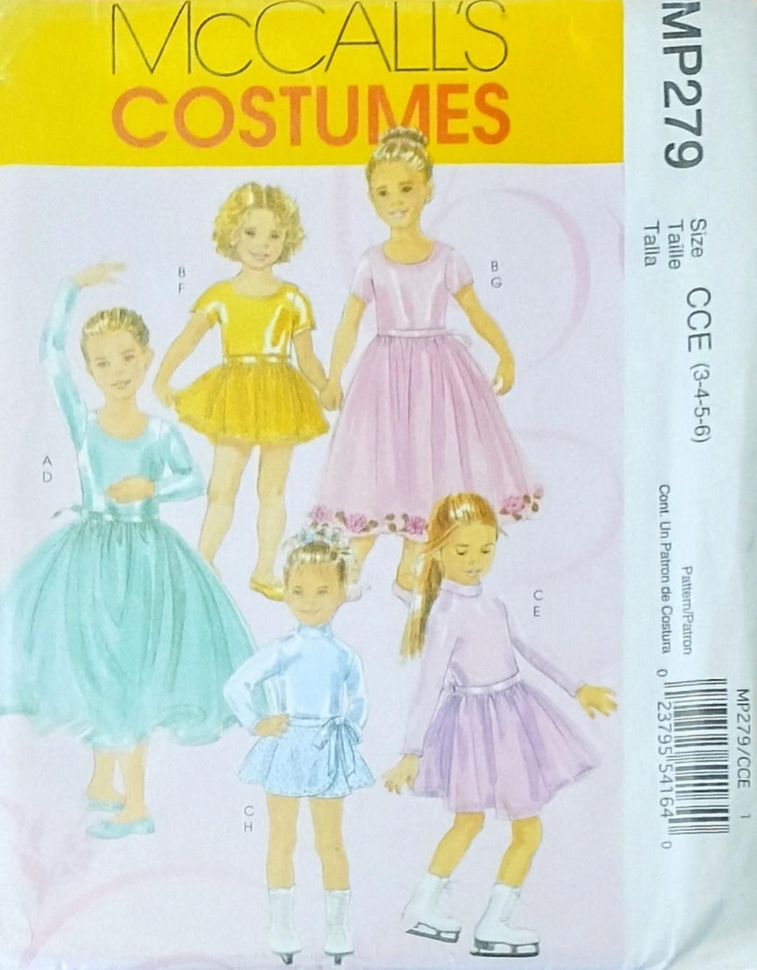 Ballet and Skating Costumes Pattern - Leotards and Skirts With Length ...