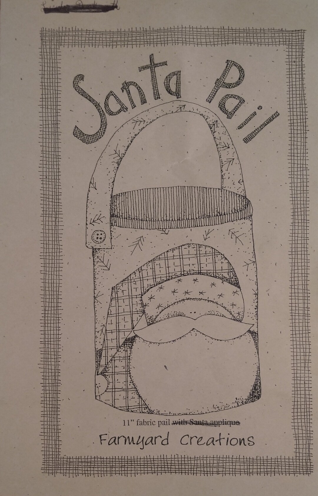 Santa Pail Pattern for an Appliquéd and Embroidered Fabric Pail ...
