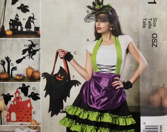 Halloween Craft Pattern Apron Witch's Hat Yard Ghost - Etsy