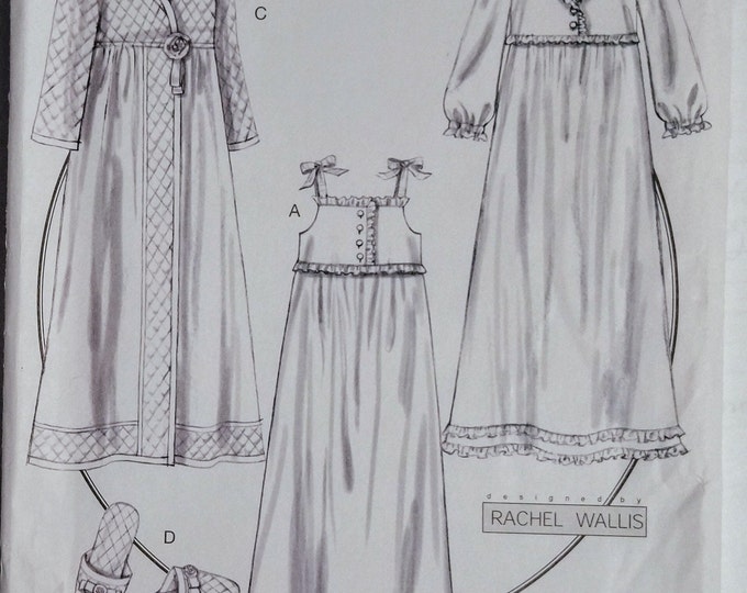 Historical Nightwear Pattern - Pullover Nightgowns in 2 Styles, Robe ...