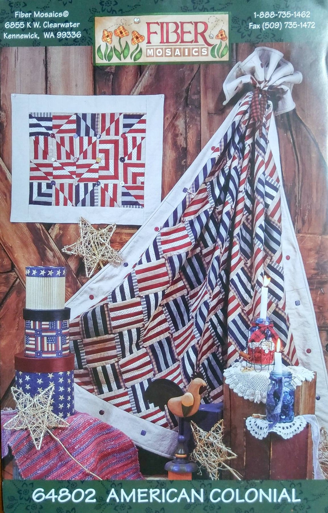 American Colonial Pattern for a Throw Quilt, Doll Quilt, Decoupaged ...
