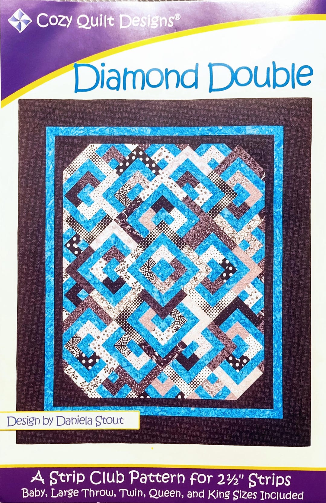 Diamond Double Quilt Pattern in 5 Sizes From the Strip Club Series Designed by Daniela Stout for ...