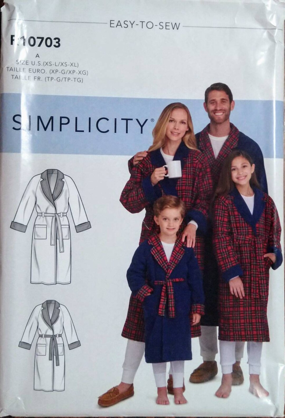 Family Robes Pattern With Waist Tie in Adults’, Teens’ and Children’s ...