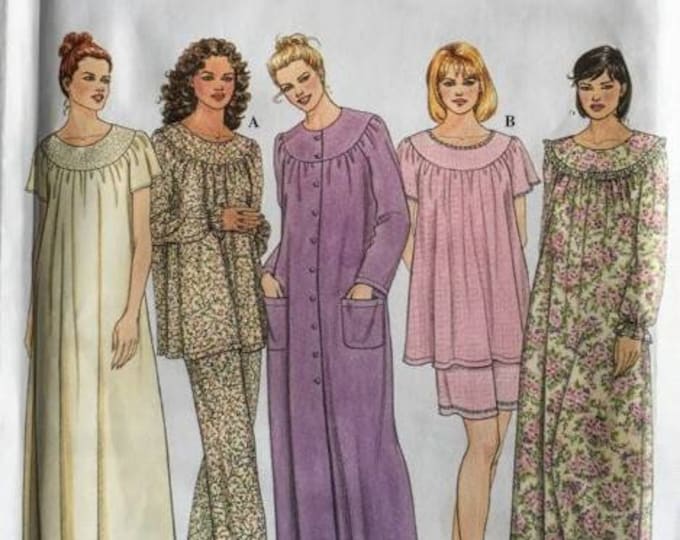 Nightgown Pattern With Sleeve Variations Robe Pajama Top - Etsy