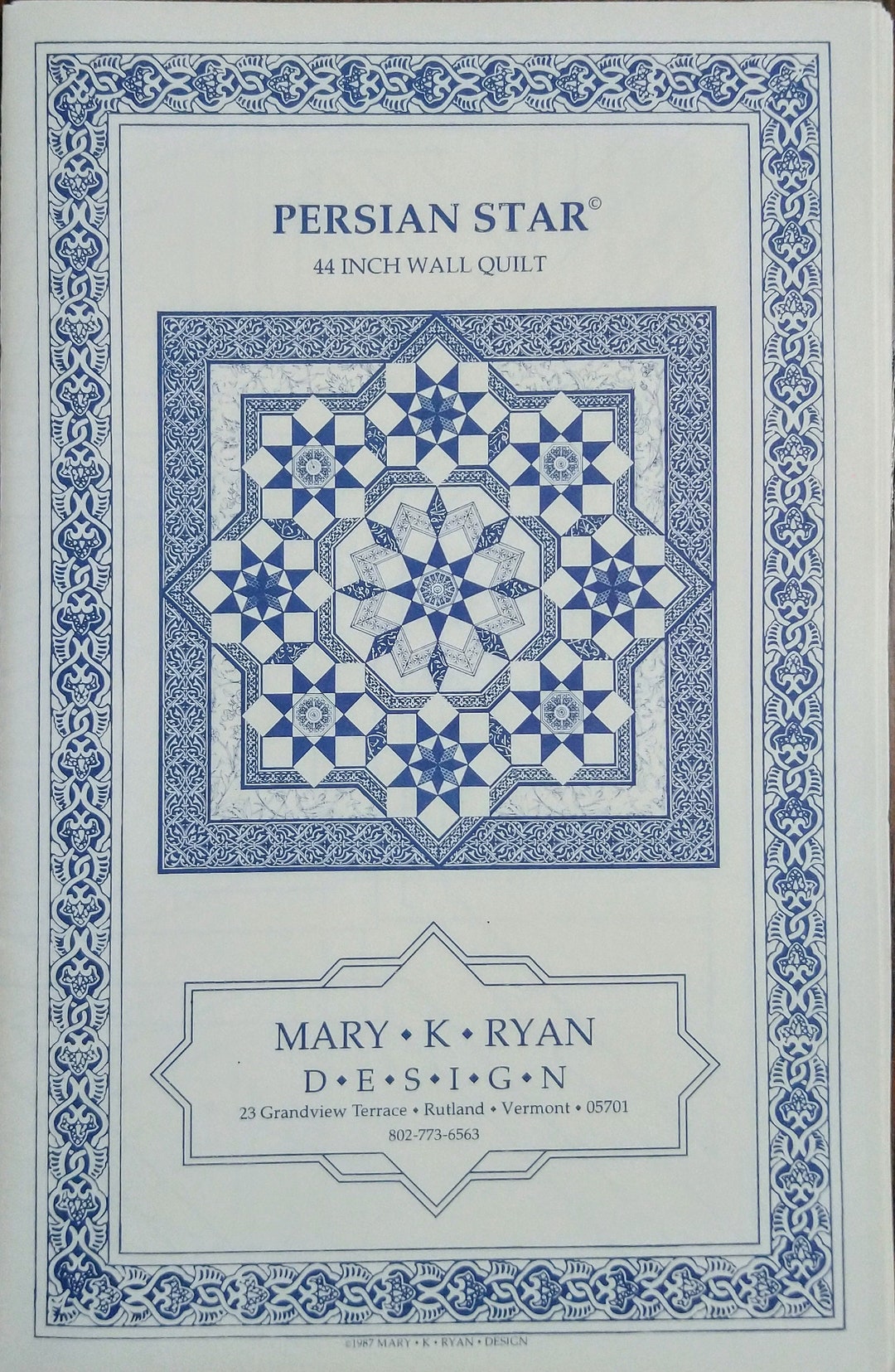 Persian Star Pattern for a Wall Hanging Quilt From Mary K Ryan Design ...