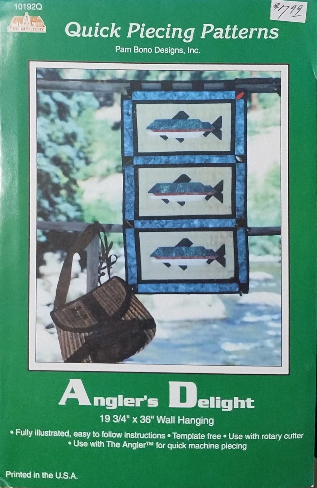 Angler's Delight Pattern for a Rainbow Trout Wall Hanging Quilt Designed by Mindy Kettner for ...