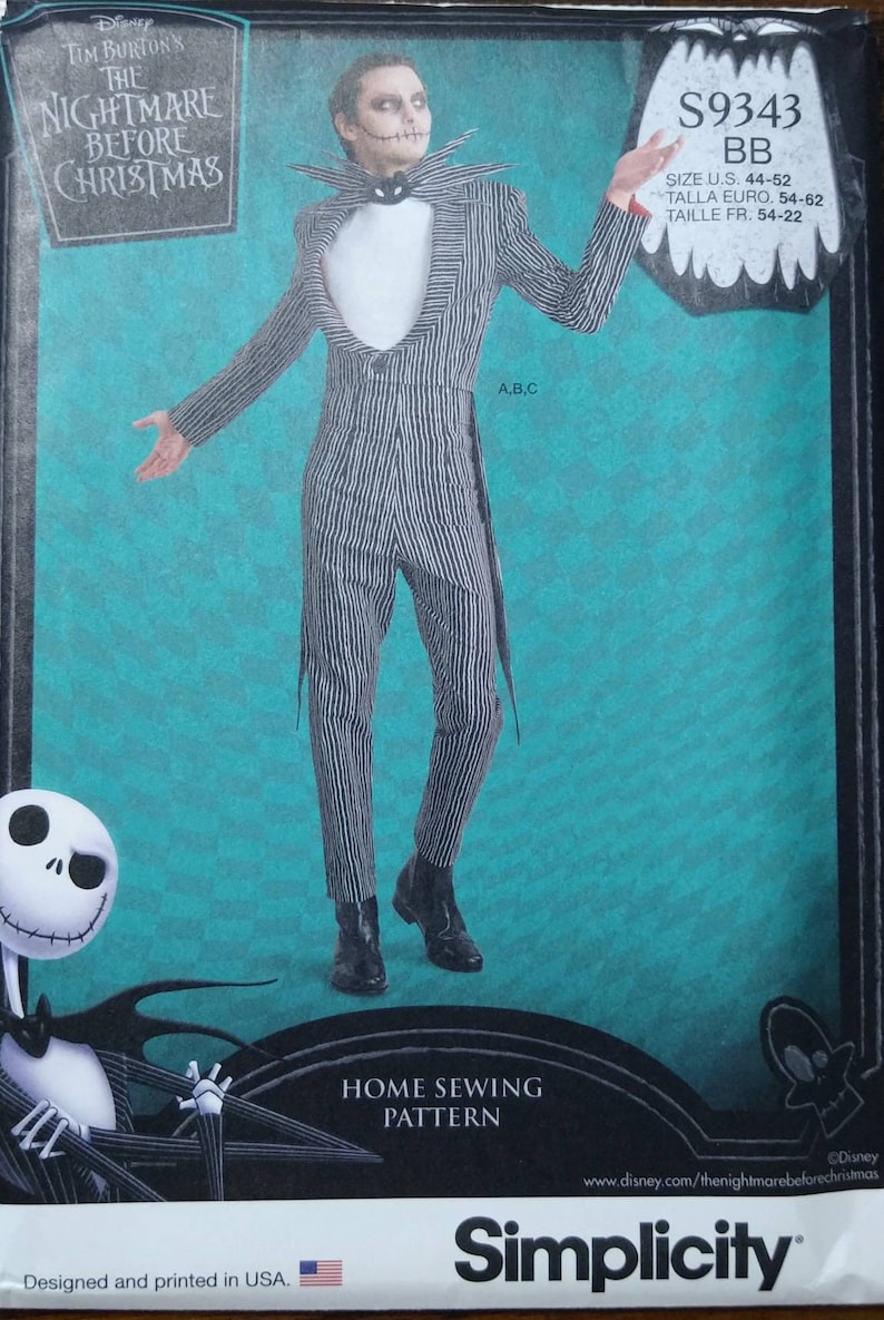 Jack Costume Pattern From Nightmare Before Christmas Jacket - Etsy