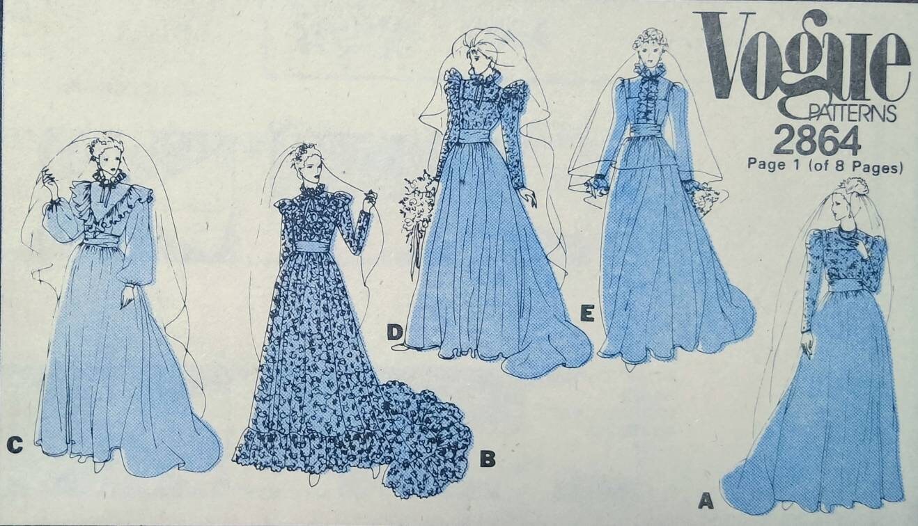 Vintage Bridal Dresses Pattern Floor Length With Train Slip - Etsy