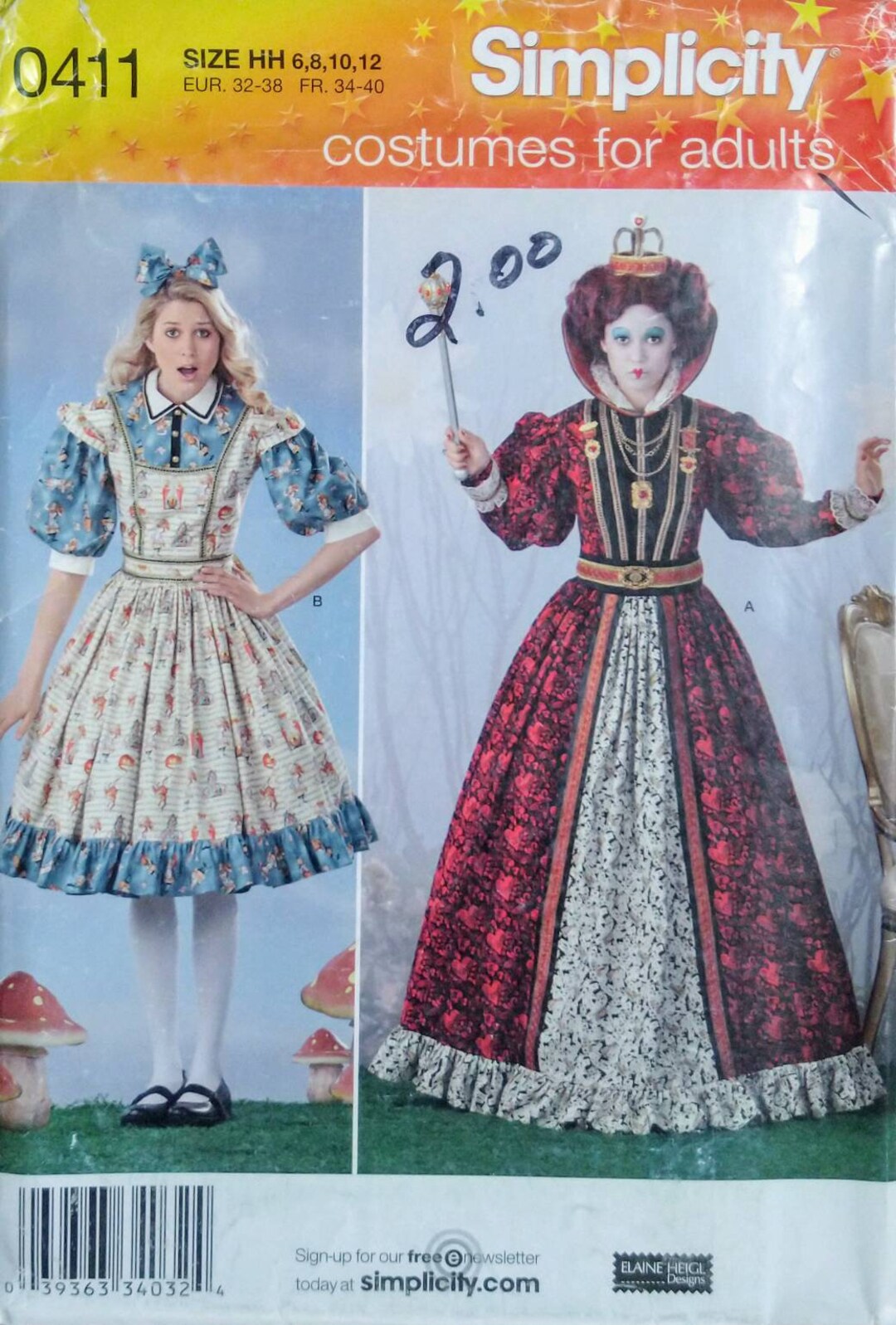 Alice in Wonderland Costumes Pattern - Alice & Queen of Hearts Dresses ...