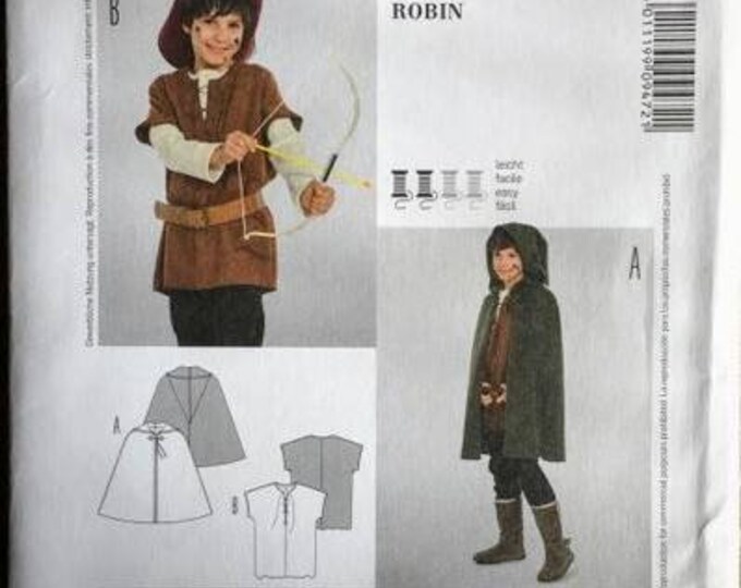 Robin Hood Costume Pattern Tunic and Hooded Knee-length Cape in ...