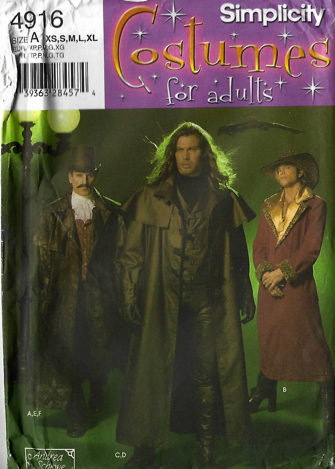 Simplicity 4916|0505 Men's Van Helsing, Pimp, Victorian Costumes ...