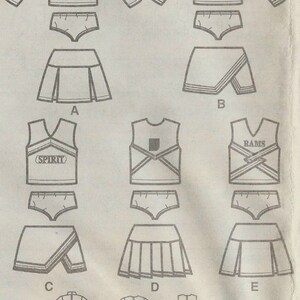 Cheerleader Uniforms Pattern With Sleeve, Neckline and Skirt Variations ...