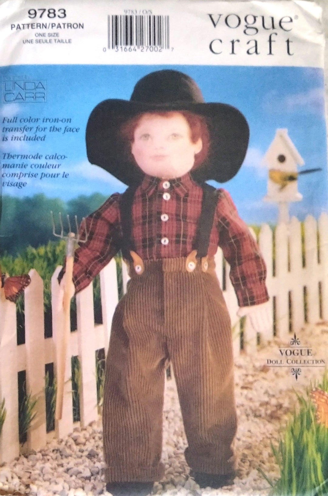 Jeremiah Pattern for 18" Cloth Doll With Full Color Face Transfer and ...